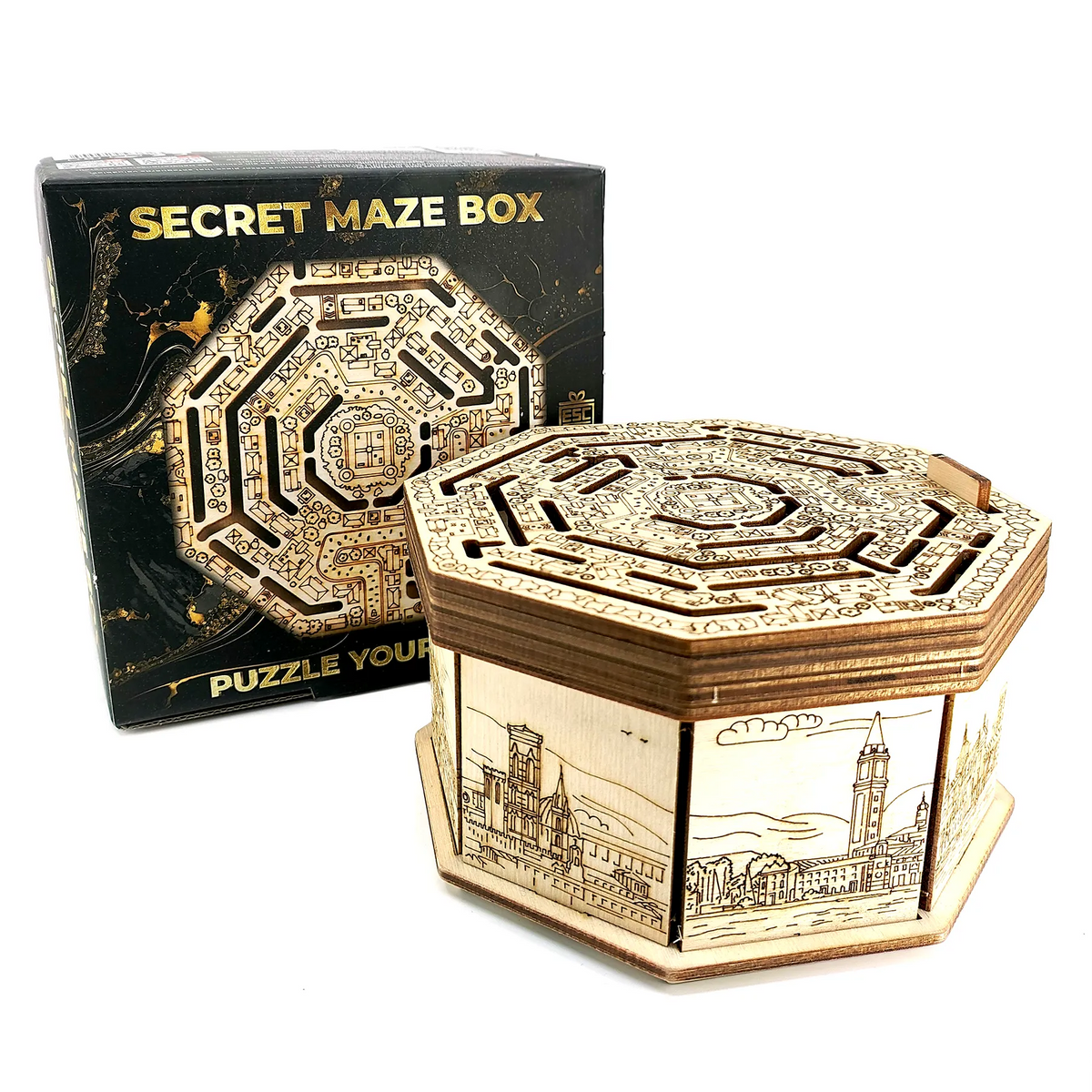Escape Welt | Secret Box "The Maze" - Knobelbox Geschenkverpackung